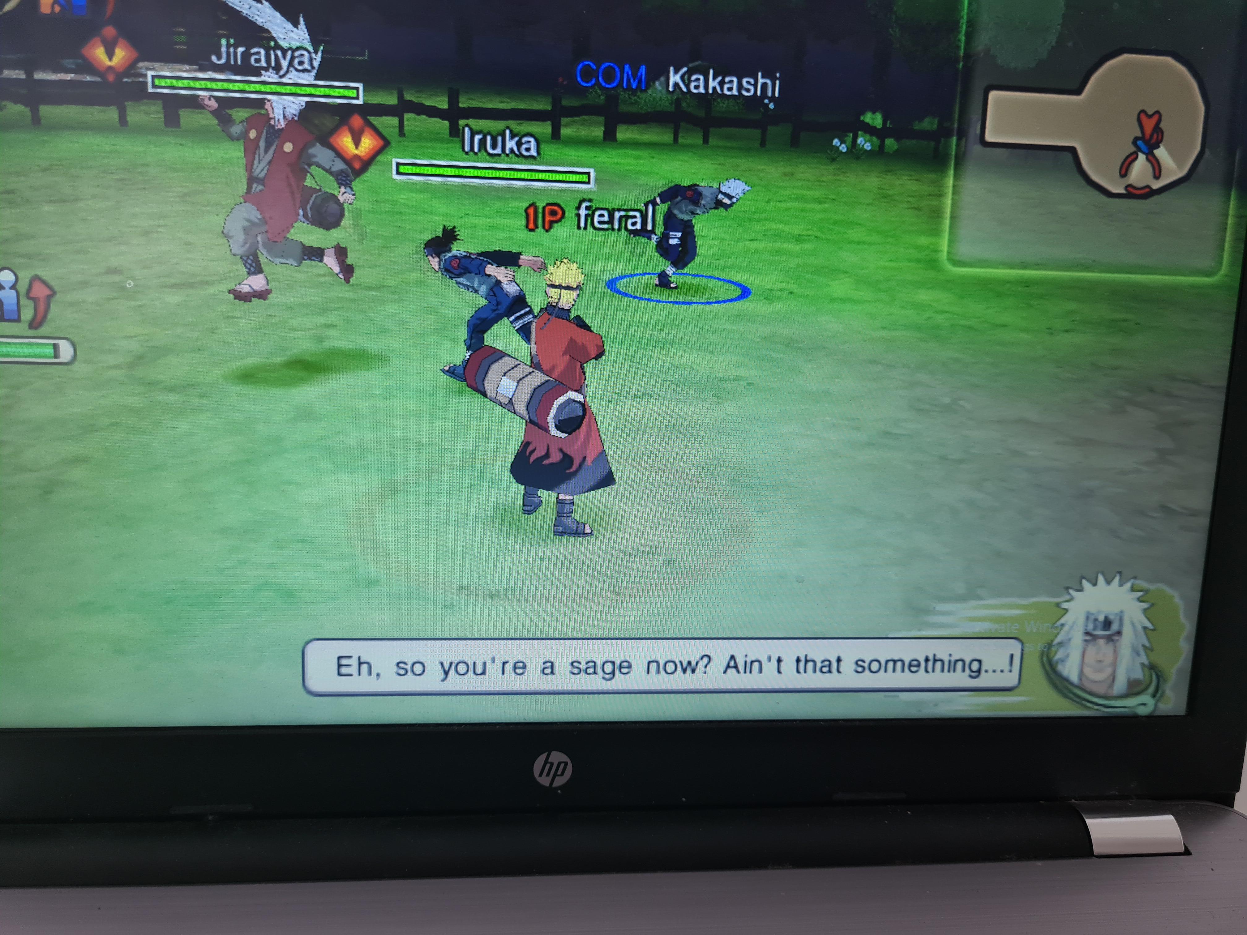 Wholesome easter egg in Naruto Shippuden Ultimate Ninja Impact. If you play as Sage Naruto ...