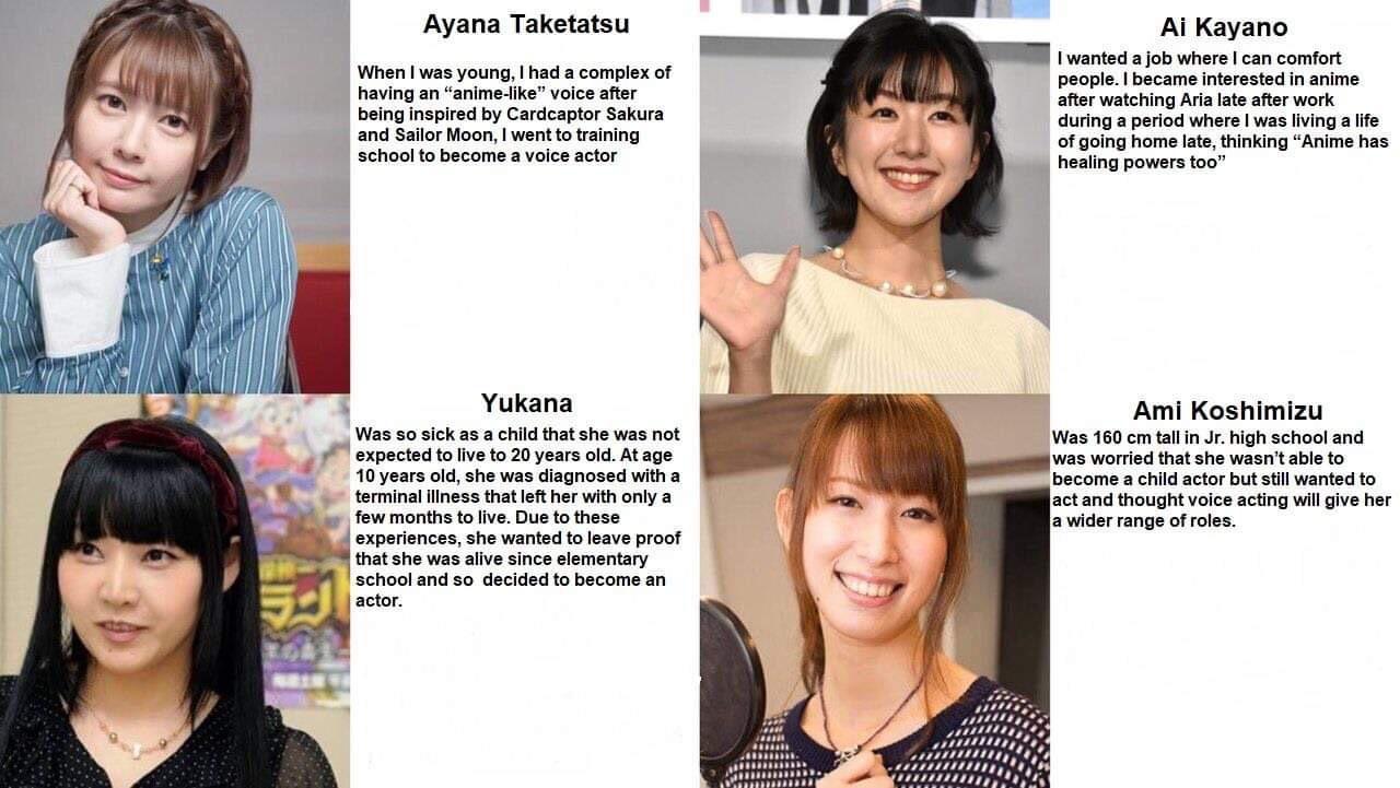 "Why I became a voice actor" - Ayana Taketatsu, Ai Kayano, Yukana, Ami Koshimizu | Scrolller