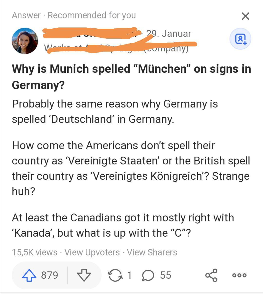 Why is munich spelled "münchen" on signs in germany? | Scrolller