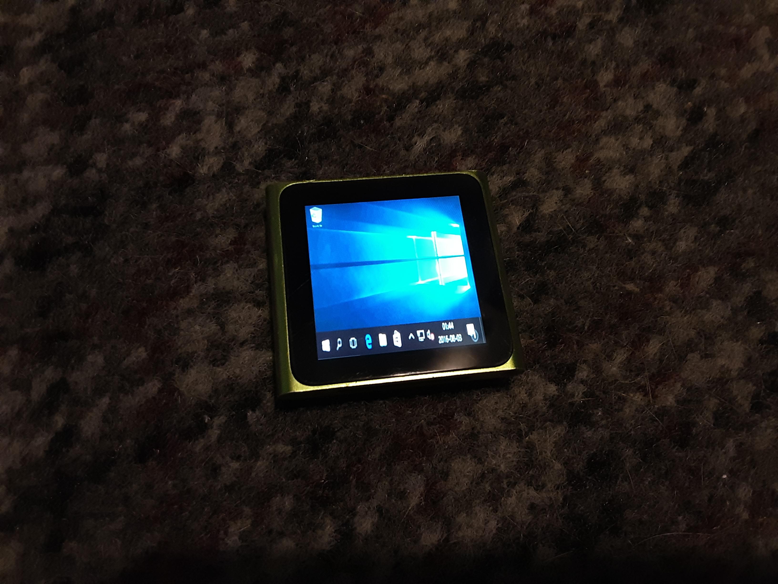 Windows 10 on an iPod nano. | Scrolller