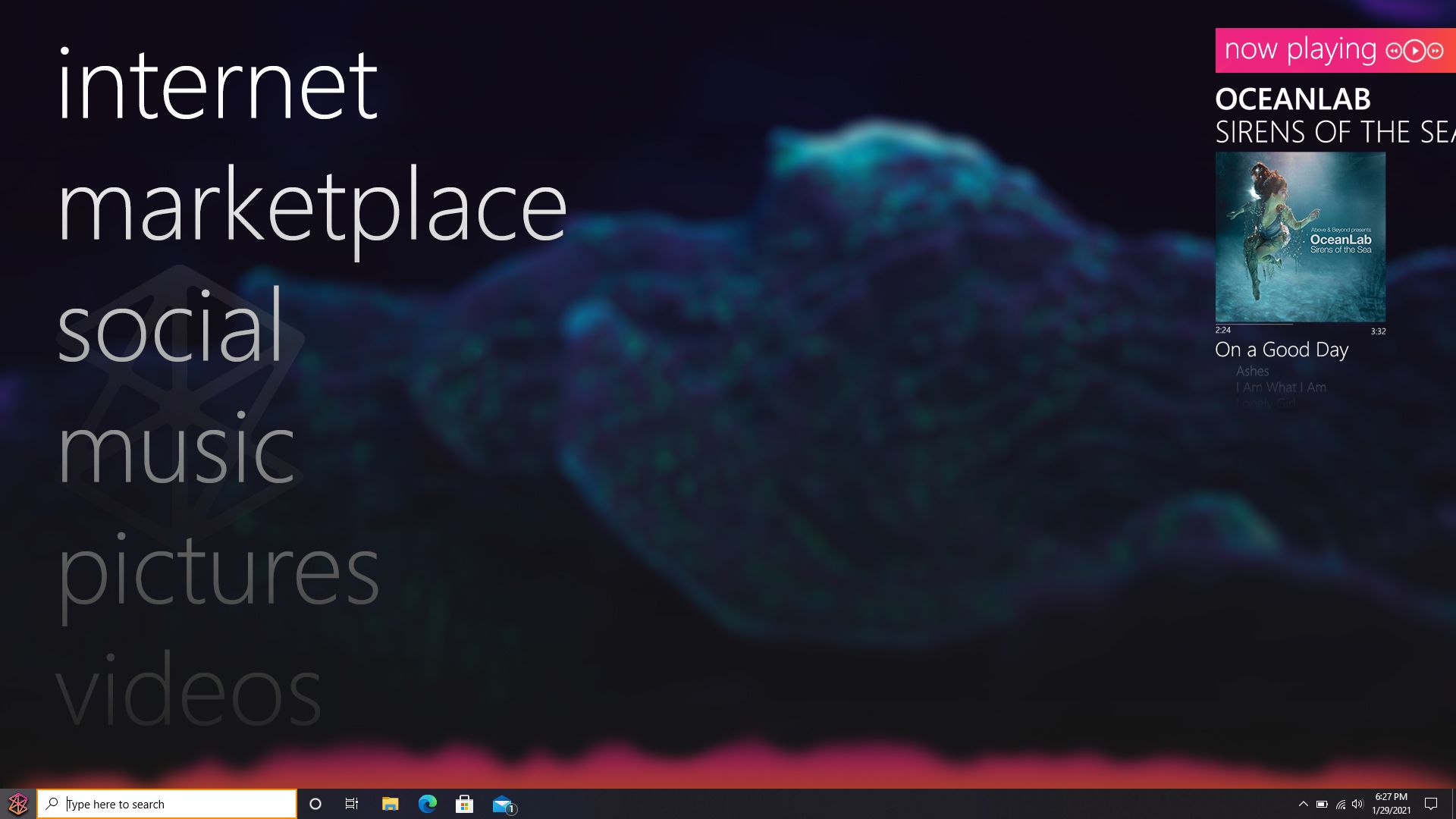 Windows 10 Zune start menu concept | Scrolller
