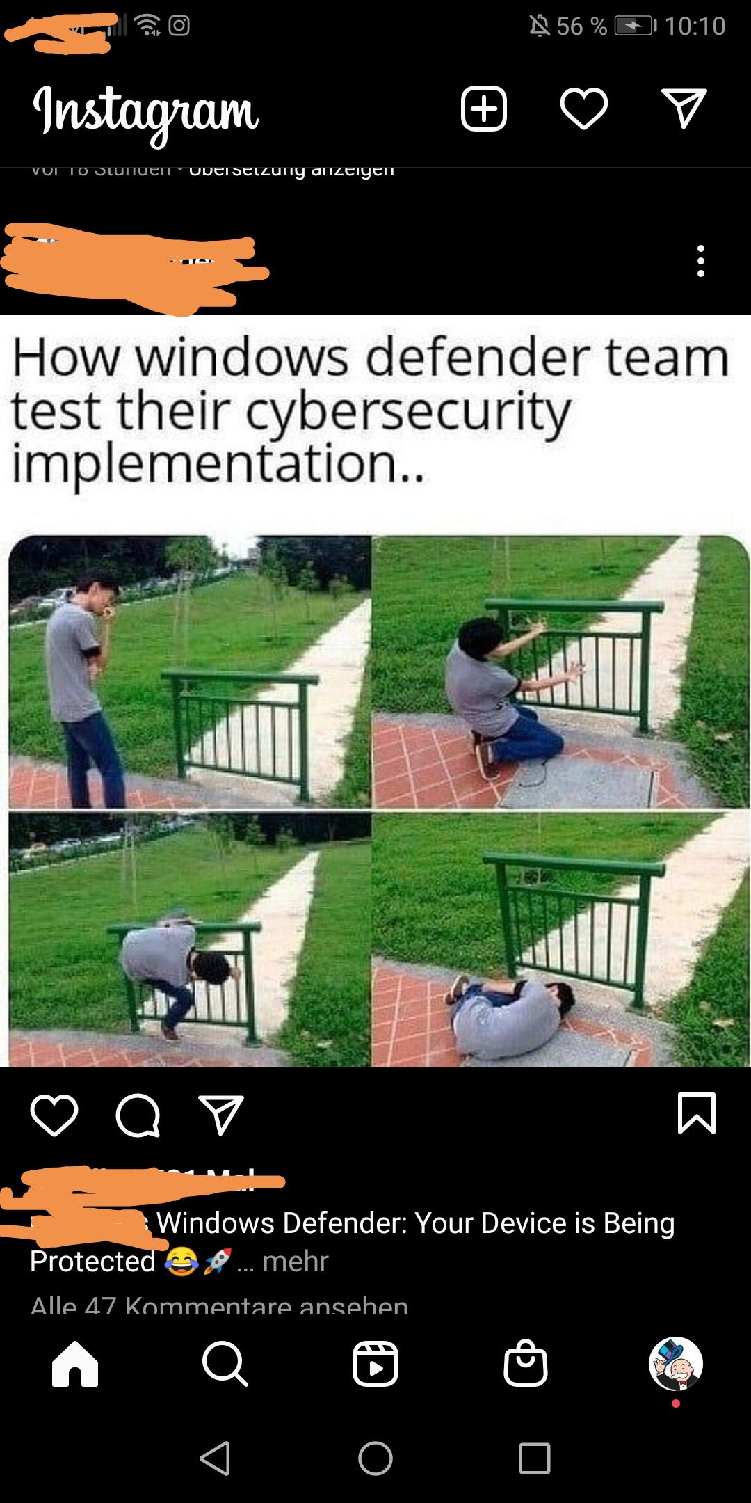 Windows defender is so bad. | Scrolller