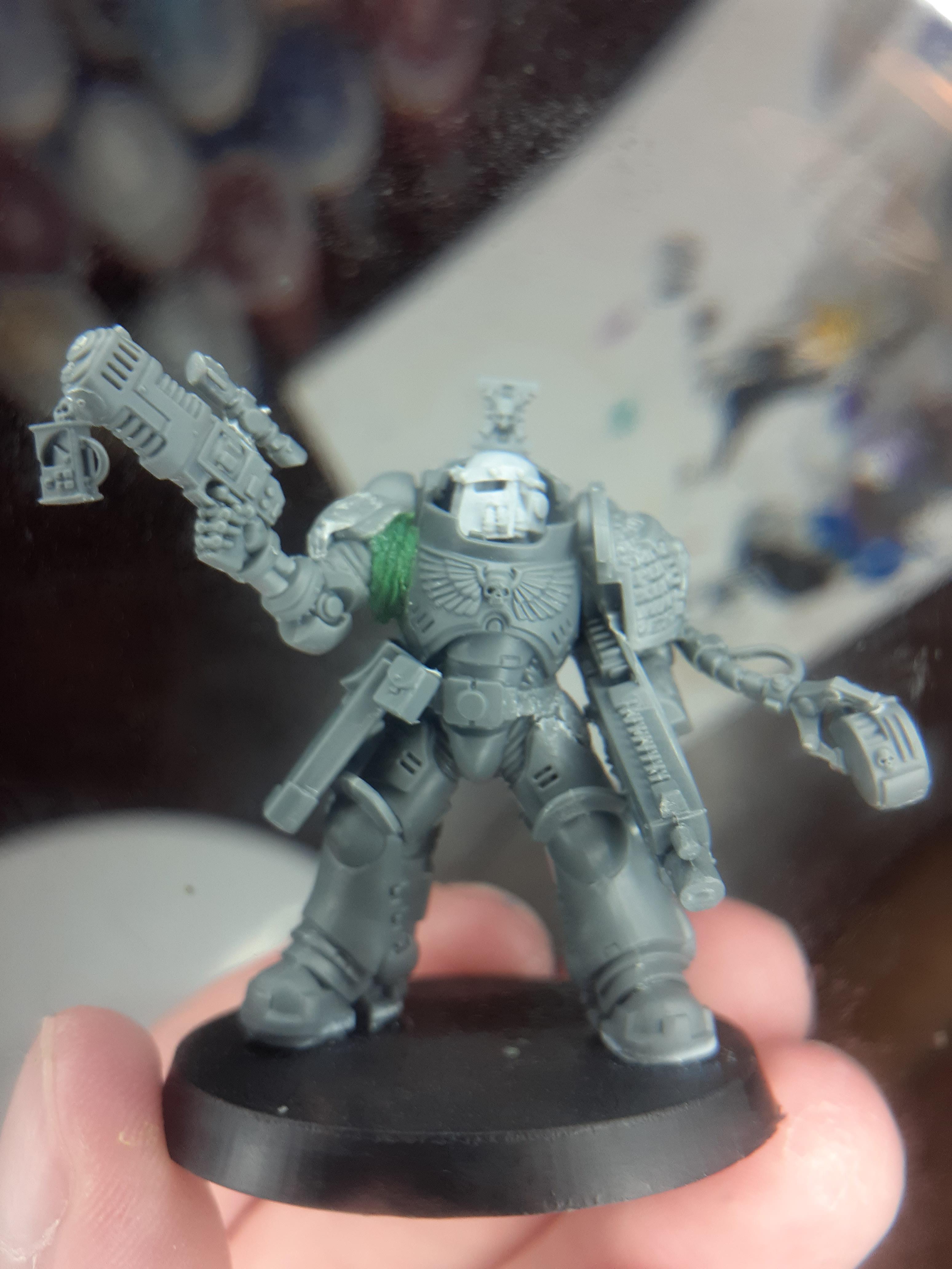 WIP Deathwatch Iron Hands Heavy Intercessor Sergeant kitbash! Tried to make it look like his ...