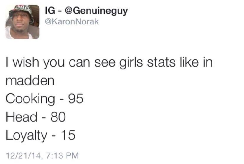 “Wish you could see girls stats” | Scrolller