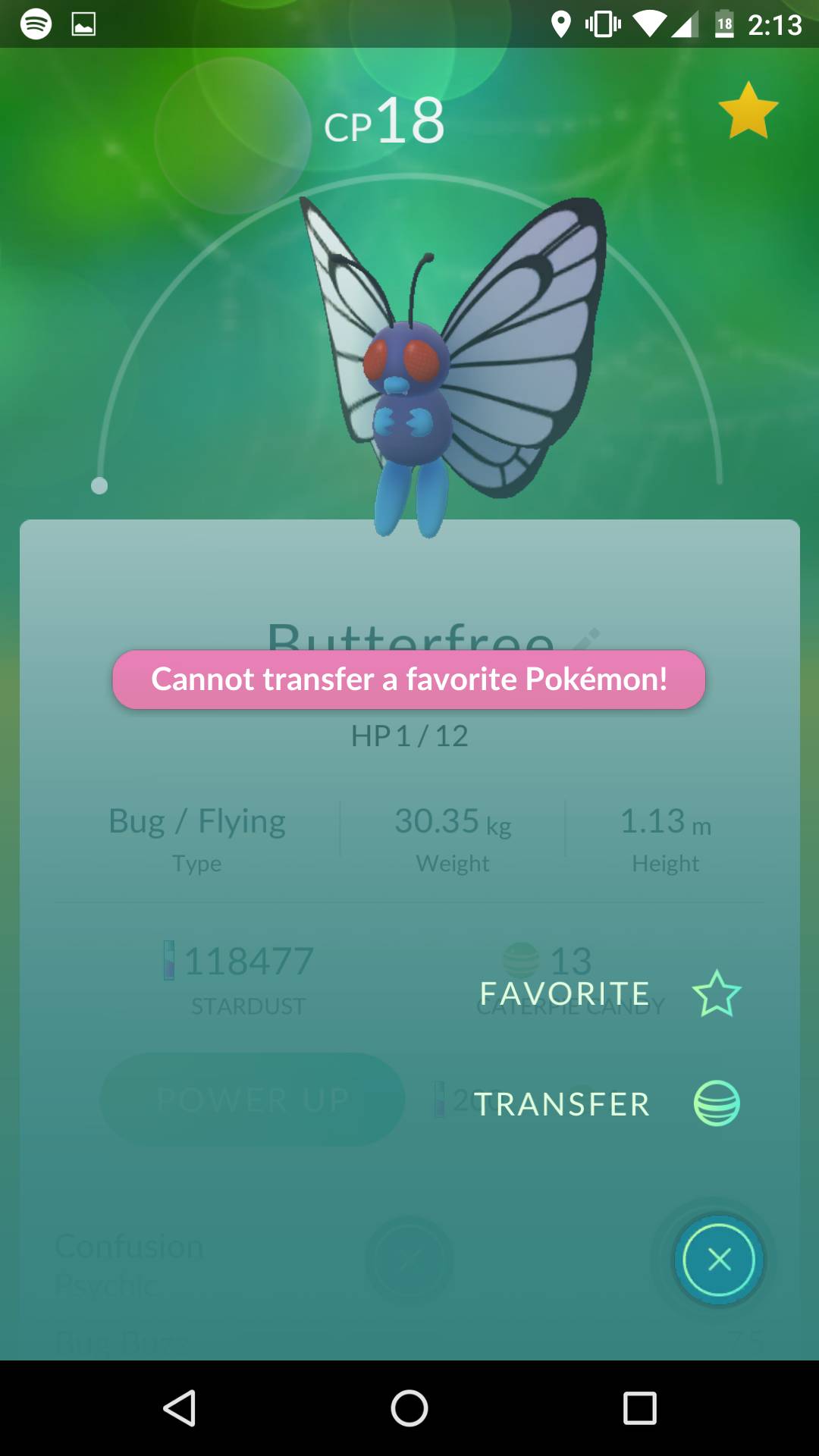With the new update it is impossible to transfer favourite pokemon | Scrolller