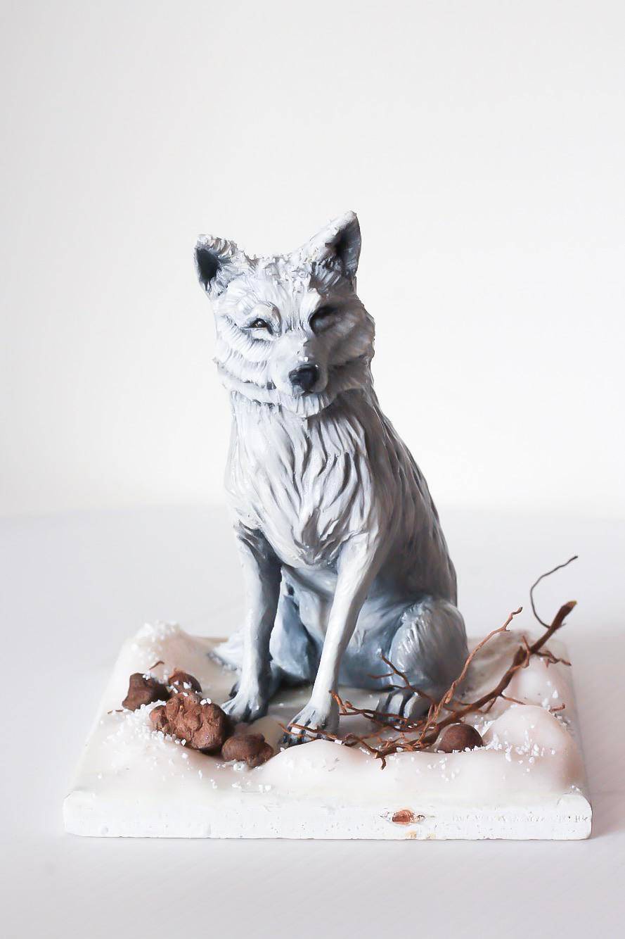 Wolf sculpture polymer clay 100% handmade by norart93 | Scrolller