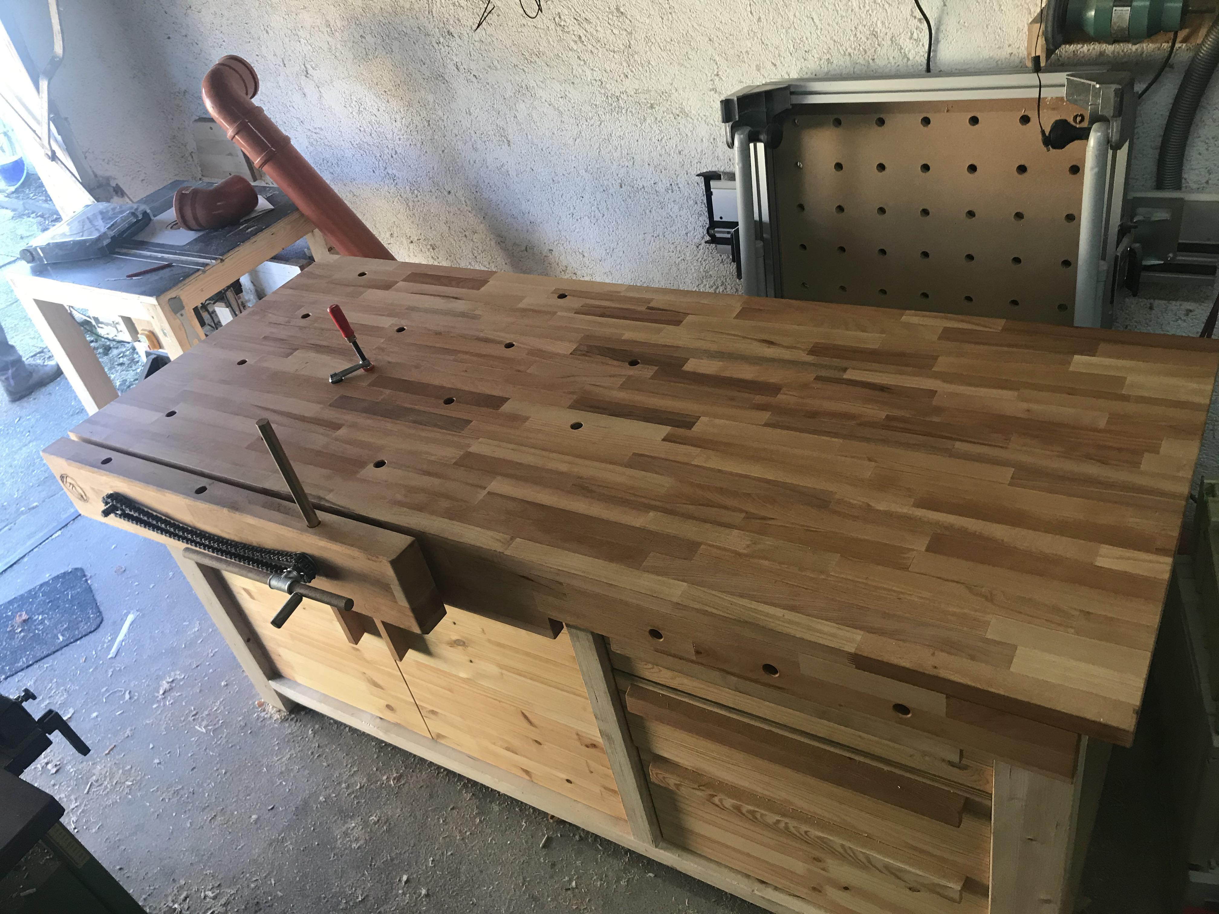 Workbench with twin vise finished | Scrolller