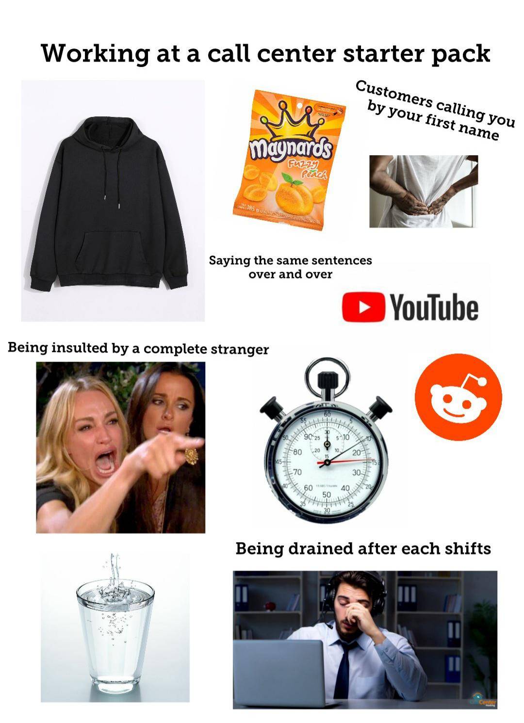 Working at a call center starter pack | Scrolller