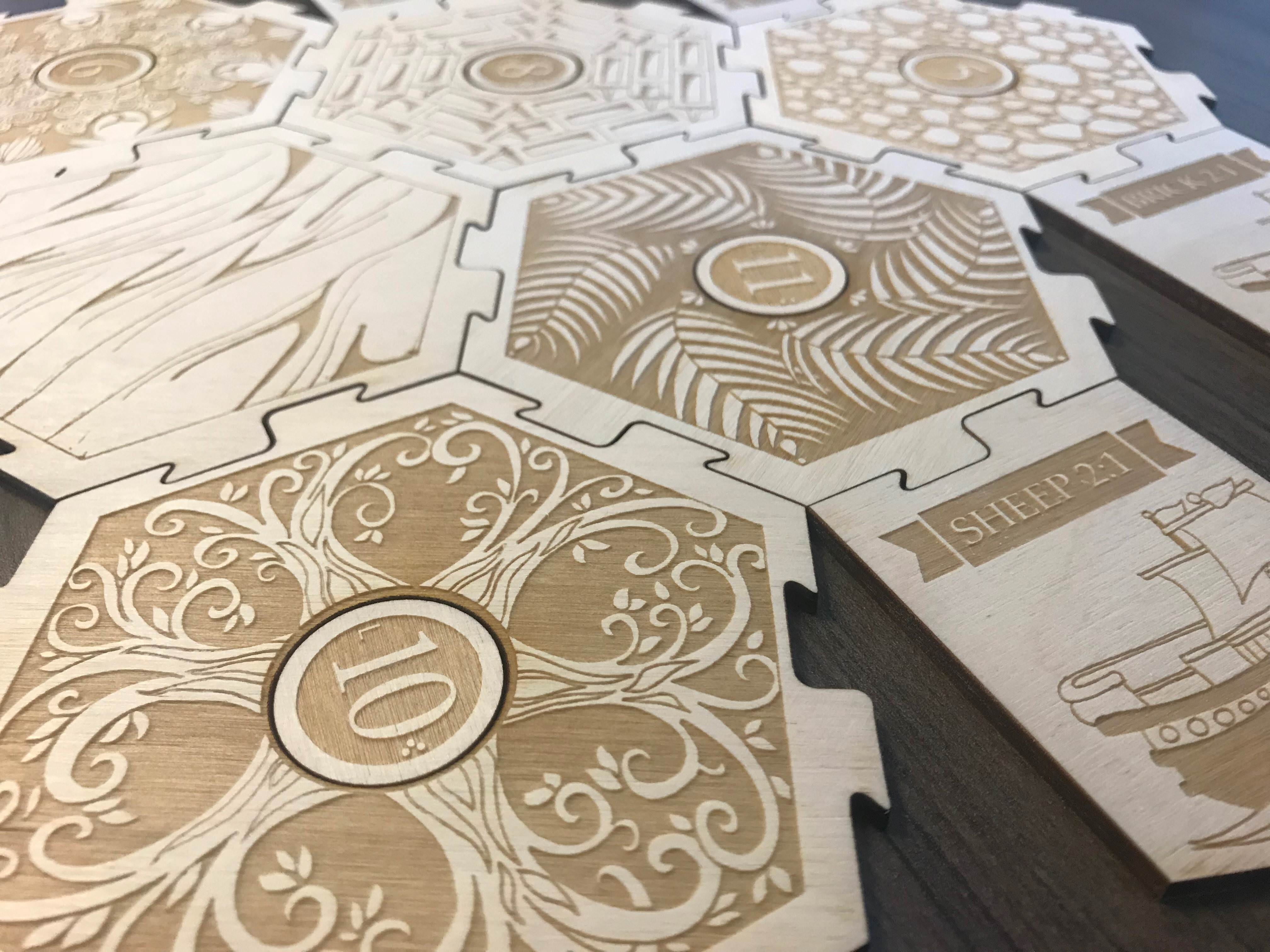 Would anyone buy this? Lasercut Catan Tiles and Numbers | Scrolller