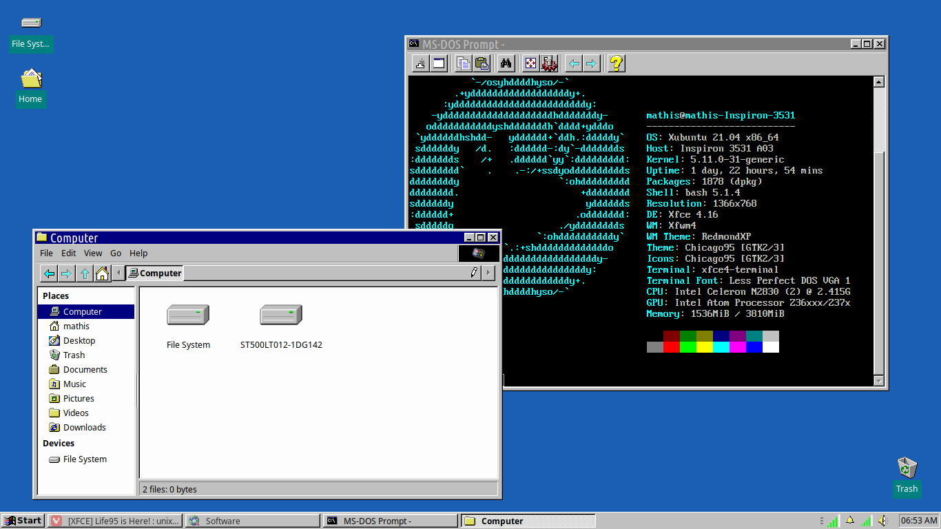 [XFCE] A 3rd Version of Life95 Withed 2 windows open. | Scrolller