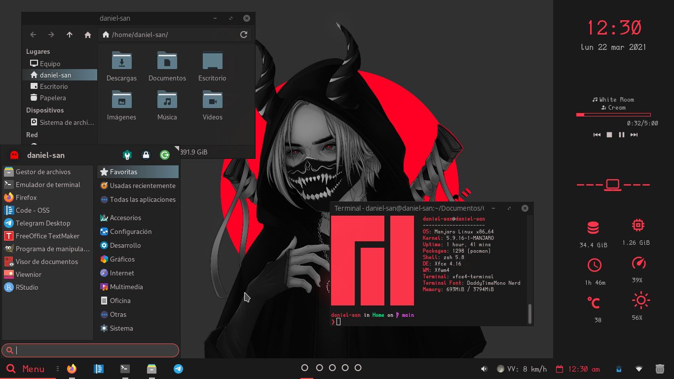 [Xfce] conky + xfce4-panel = control sidebar | Scrolller