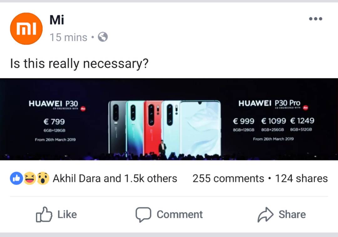 Xiaomi posted this to their official FB page today. | Scrolller