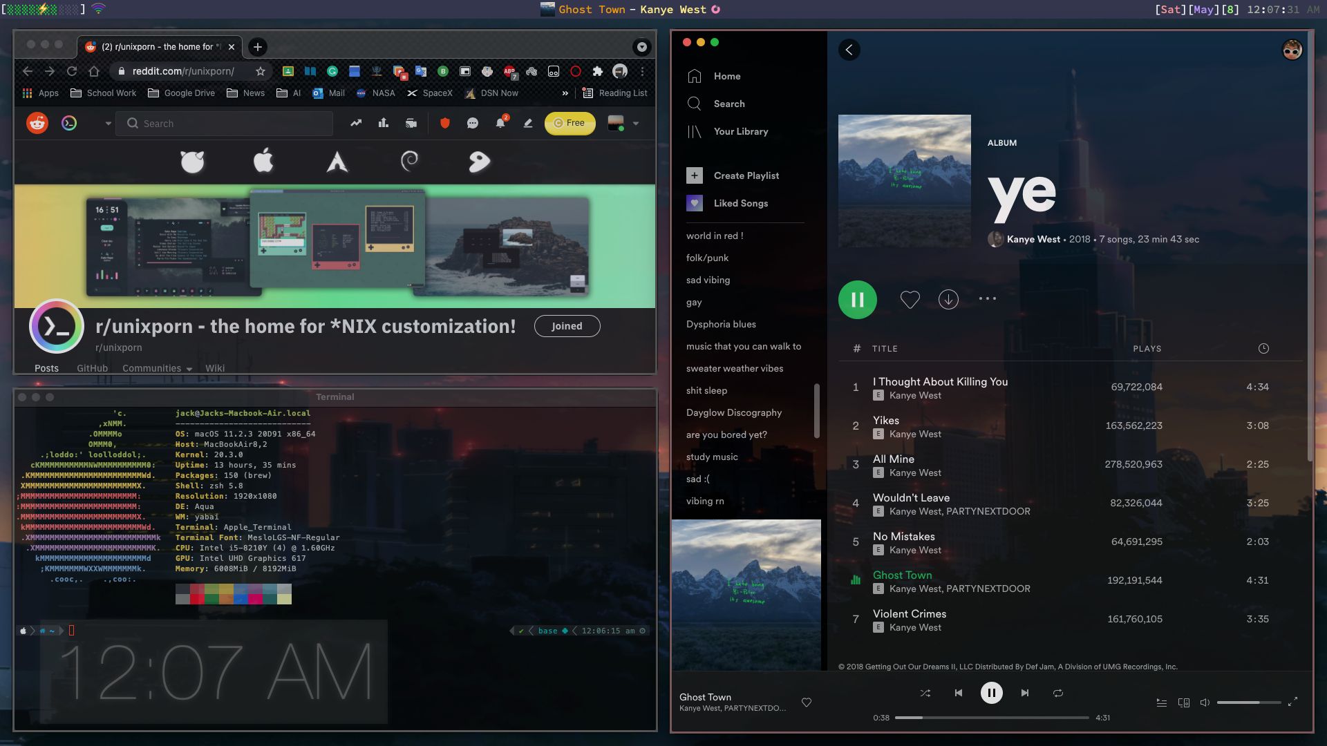 [yabai/Ûbersicht] My macOS set up as a high school dev! | Scrolller