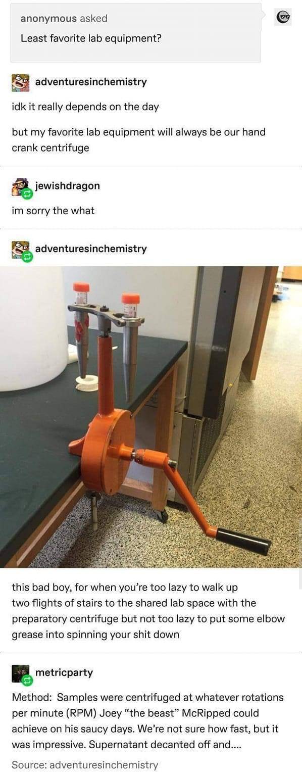 Ye olde methods section: the manual centrifuge | Scrolller