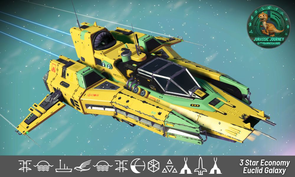 Yellow & Green Poly Shockwave Heavy Fighter. | Scrolller