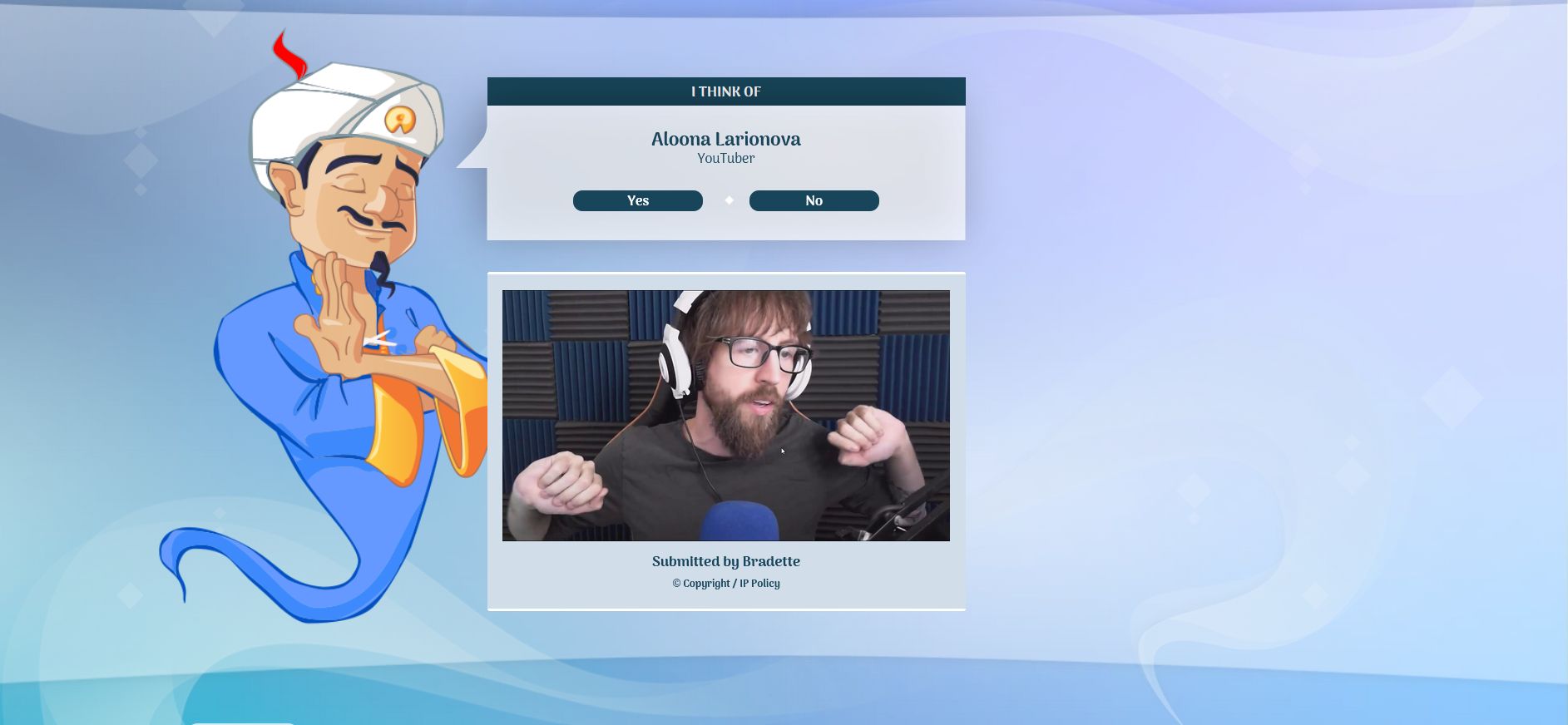 yes akinator that is aloona larionova | Scrolller
