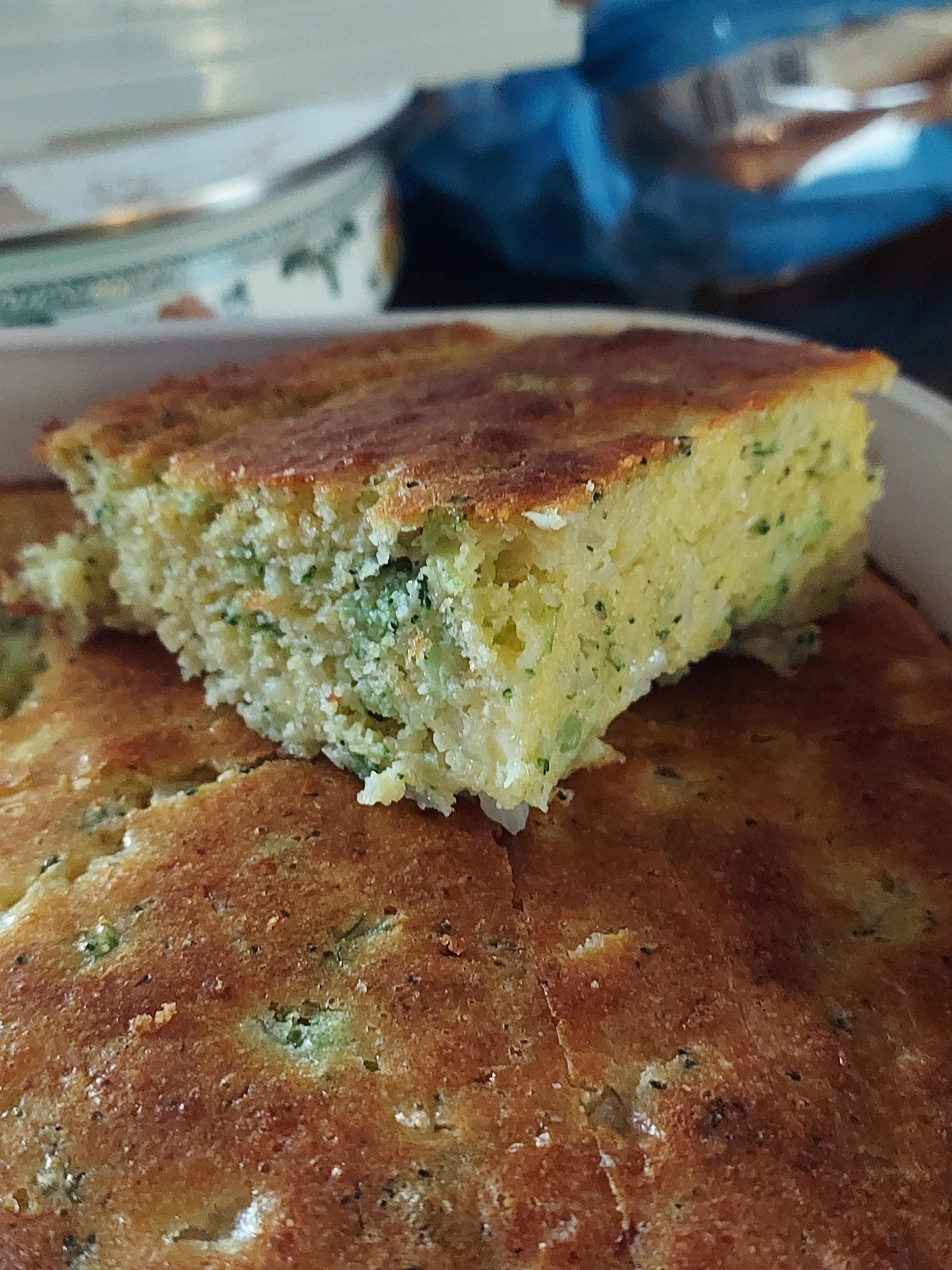 Yes we ate homemade Broccoli Cornbread for breakfast. It has eggs in it so that counts. | Scrolller