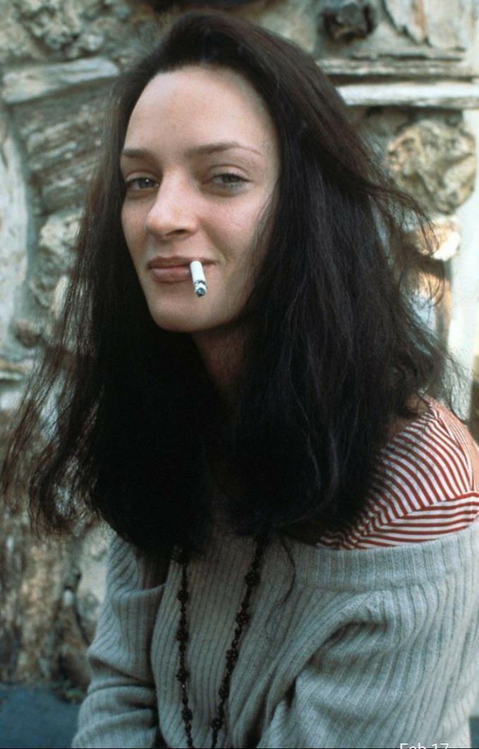 Young Uma sometime in the 90s with black hair. Goddess! | Scrolller