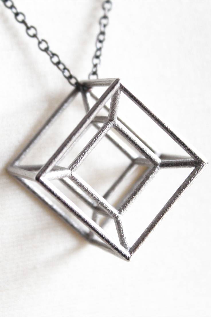 3D Printed Hypercube Necklace | Scrolller