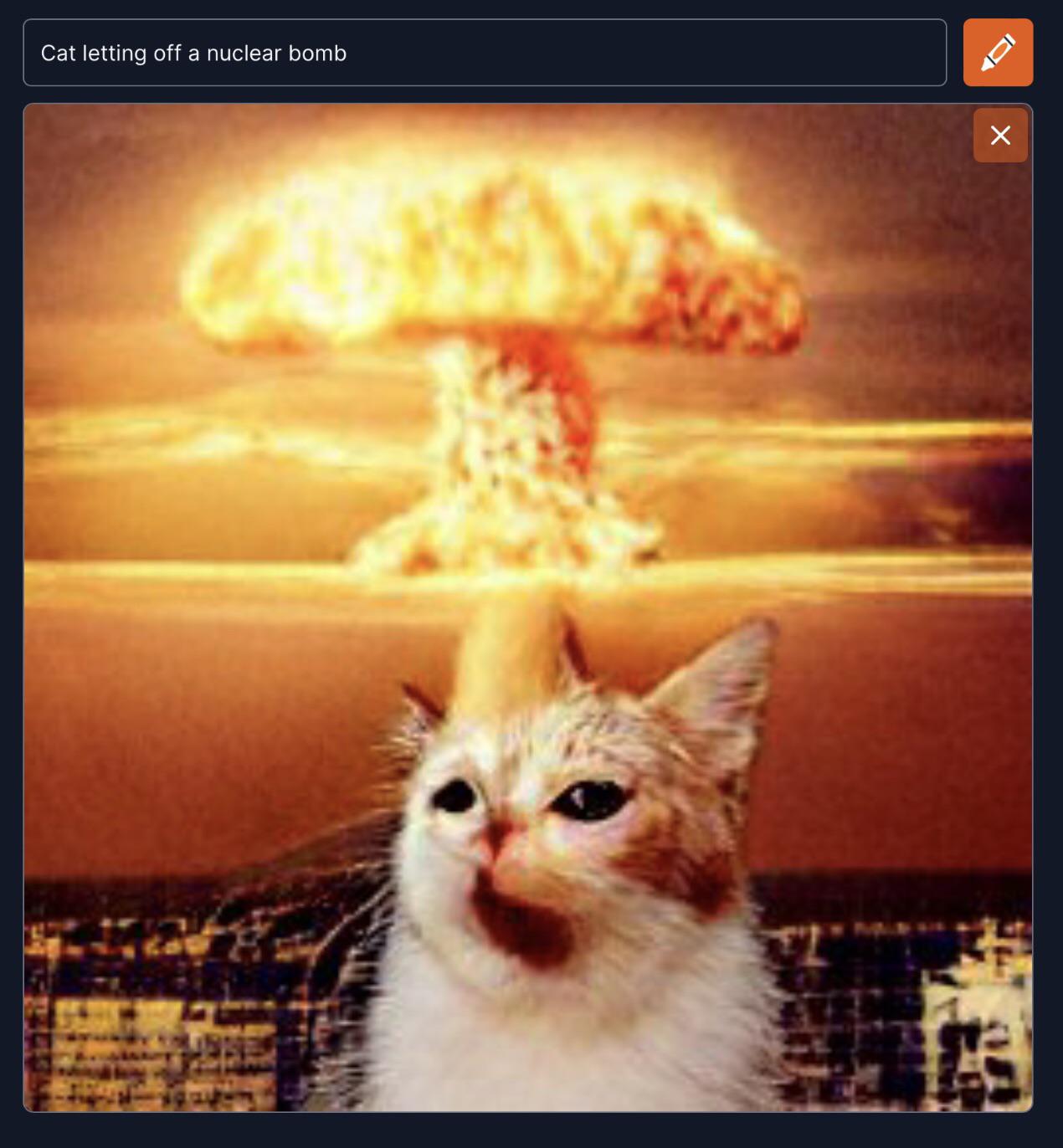 A cat detonating a nuclear bomb. | Scrolller
