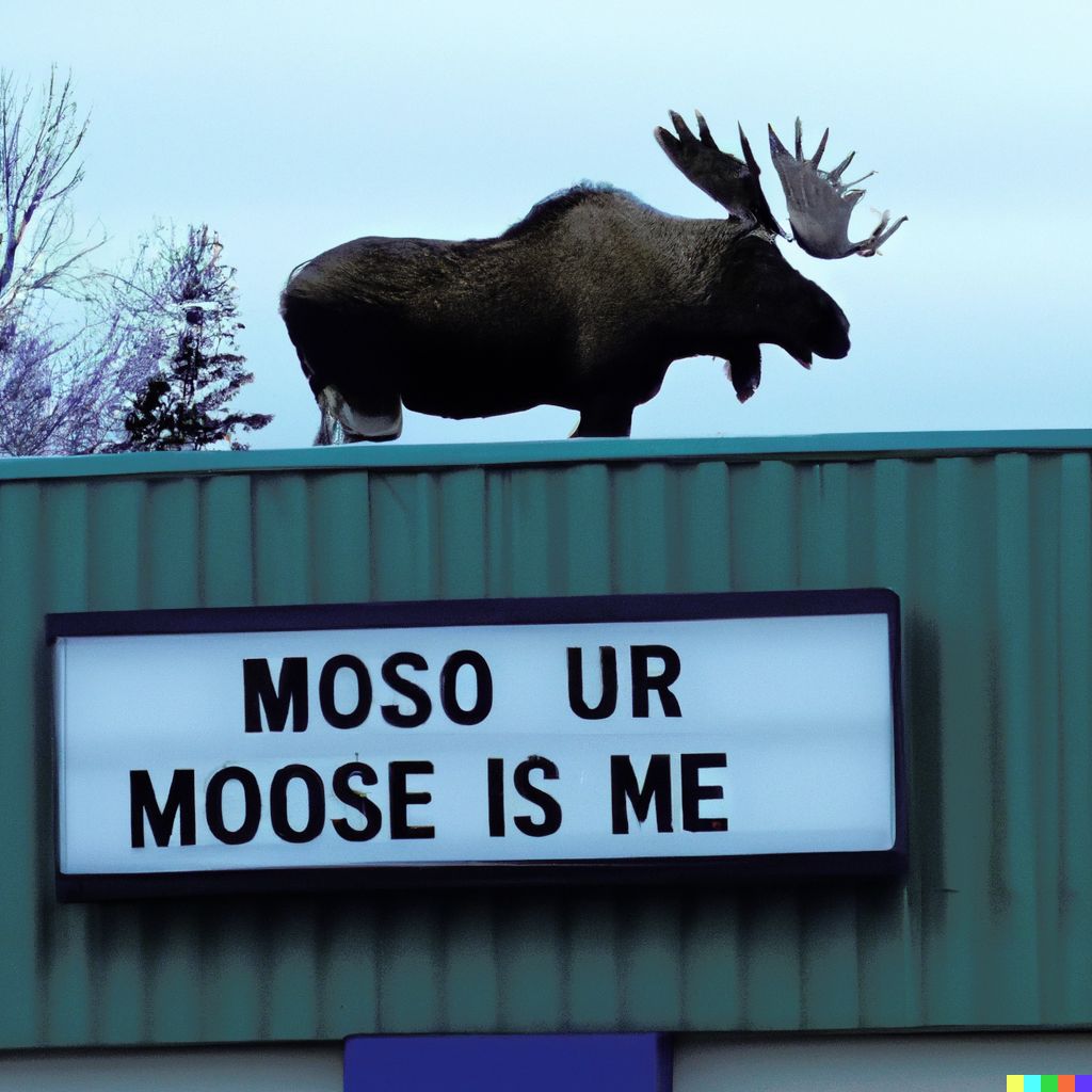 A CCTV photo of a moose entering a super market | Scrolller