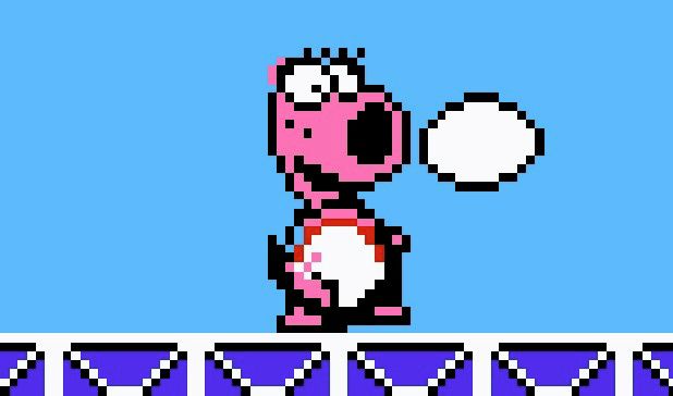 A pixelated Birdo from Mario 2 | Scrolller