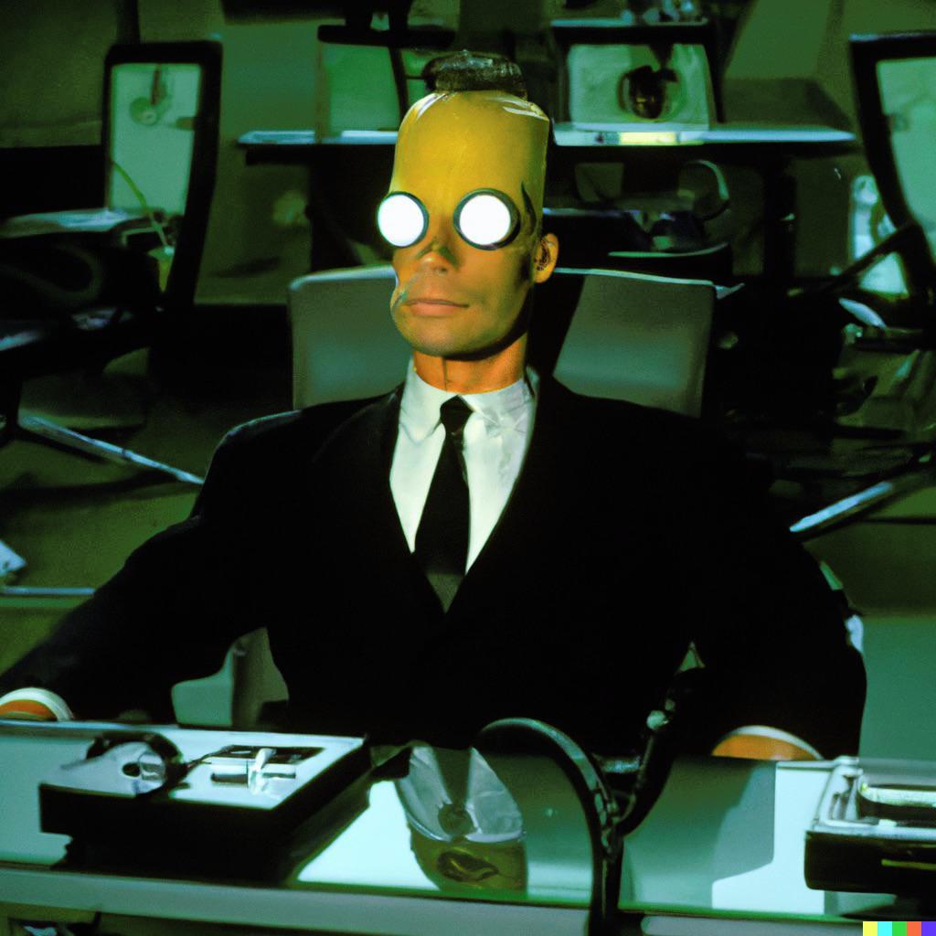 A still image of Homer Simpson as agent Smith in Matrix (1999) | Scrolller