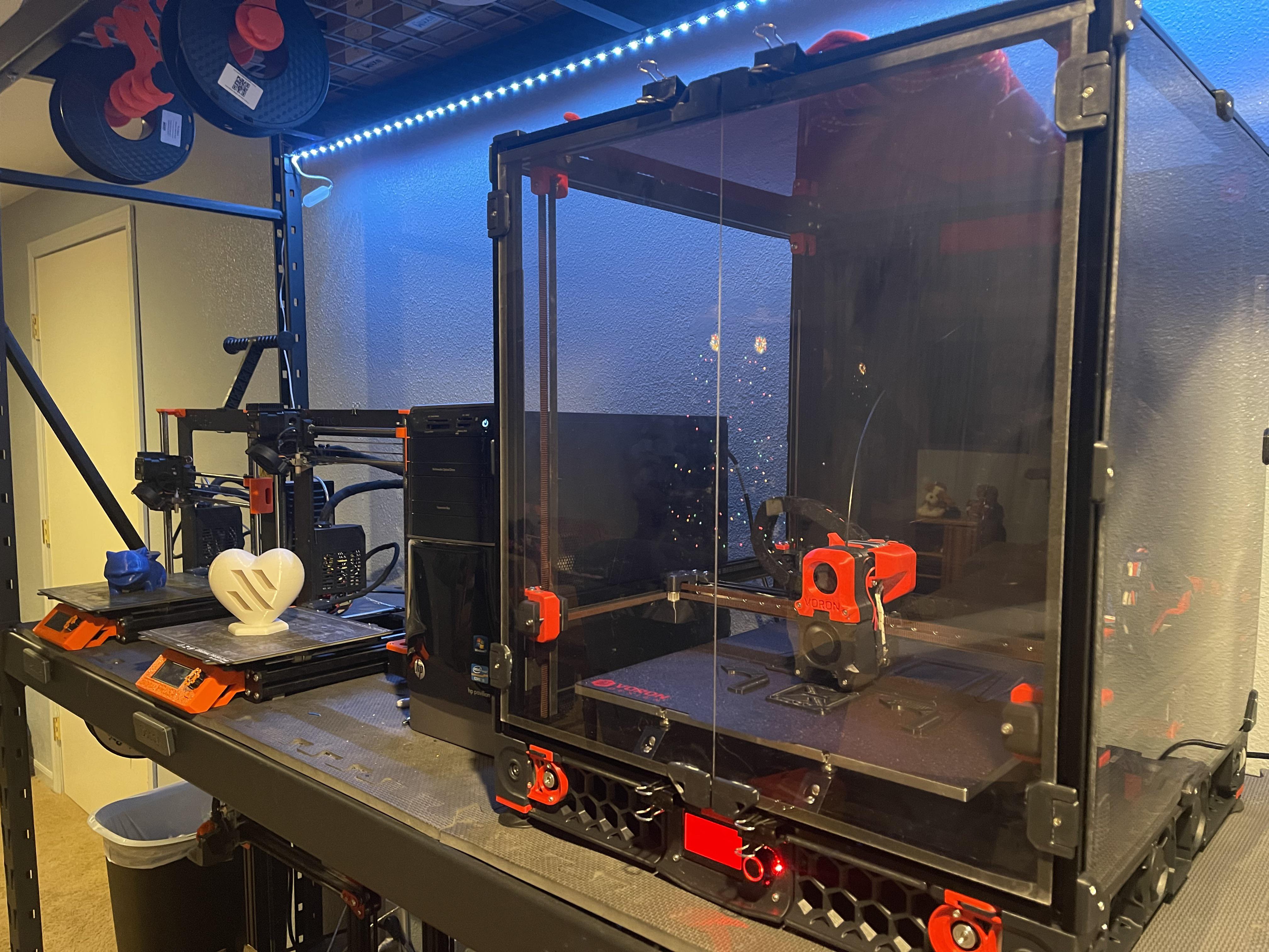 Added my first Voron 2.4 350mm to my farm! Super happy with the quality ...