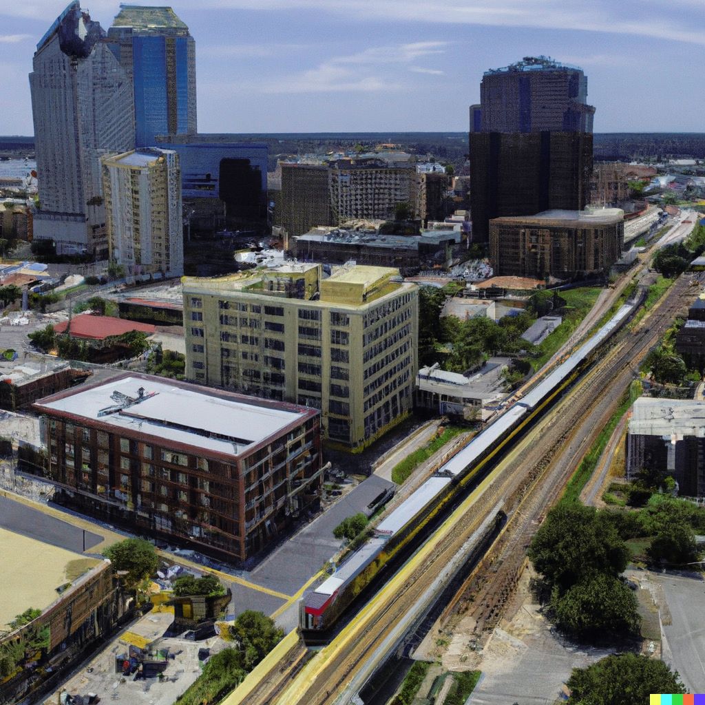 AI picture of Tampa with public transportation. | Scrolller