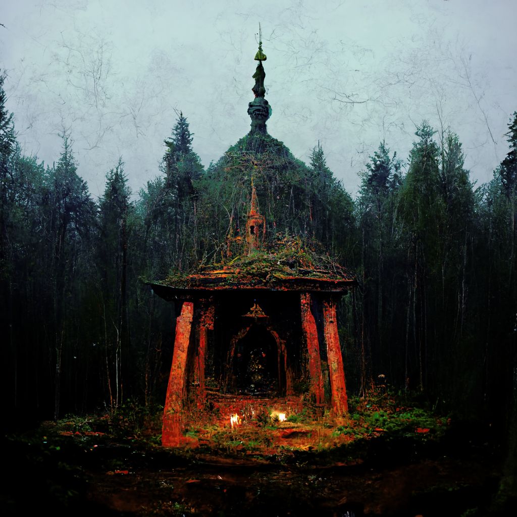 "An ancient mystical shrine nestled in a clearing in the forest --hd" | Scrolller