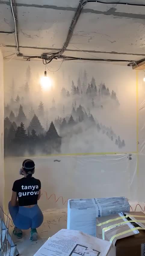 Artist painting a foggy forest | Scrolller