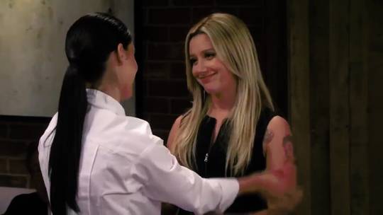 Ashley Tisdale - Kissing the waitress | Scrolller