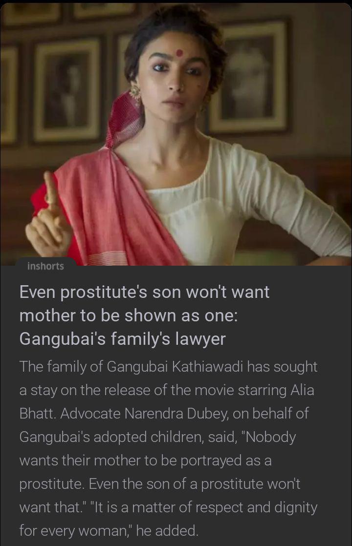 Bollywood whitewashed Sanjay dutt. But Gangubai is a prostitute, and they can't do anything ...