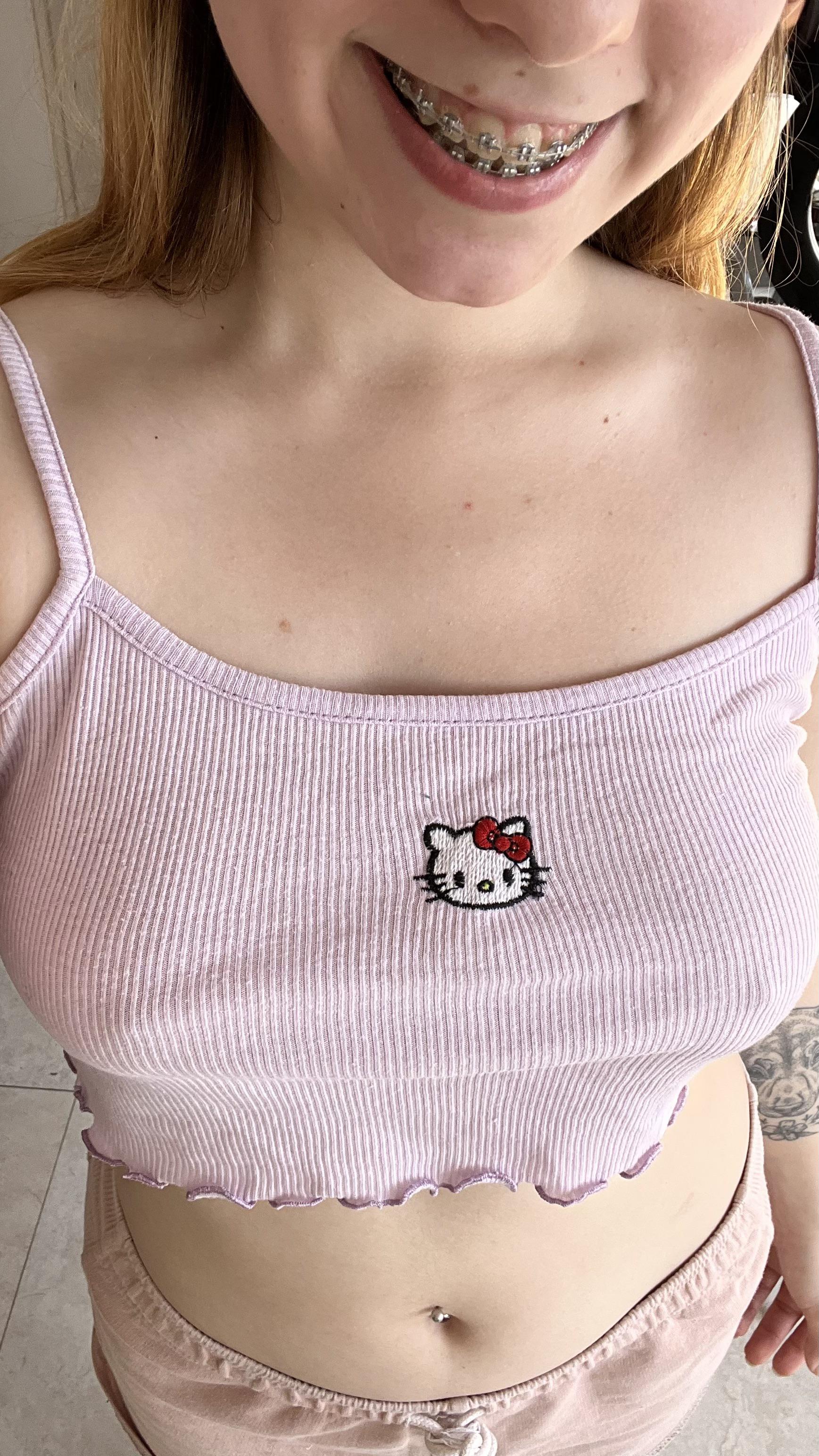 Braless hello kitty! | Scrolller