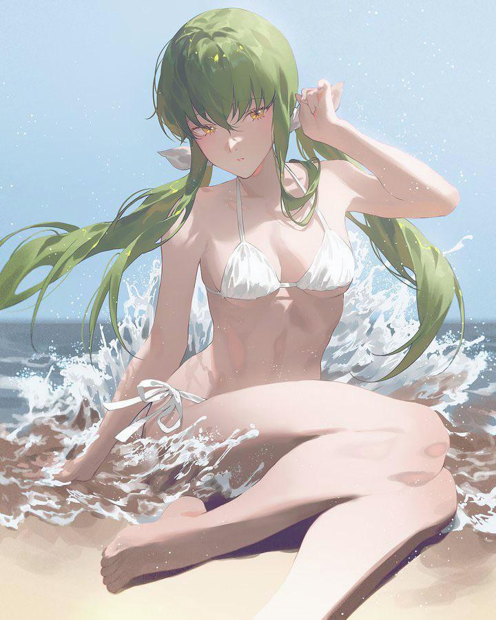 C.C on the beach [Code Geass] | Scrolller
