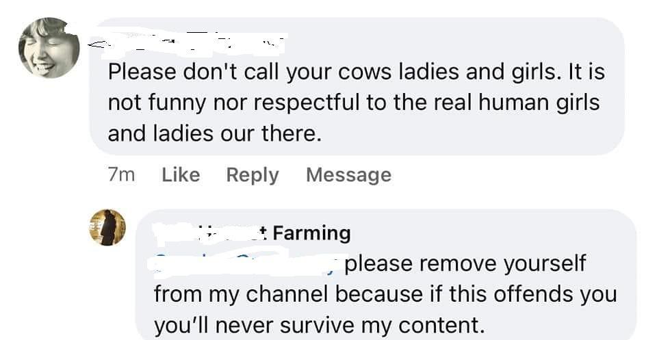 Calling cows ladies = offensive | Scrolller