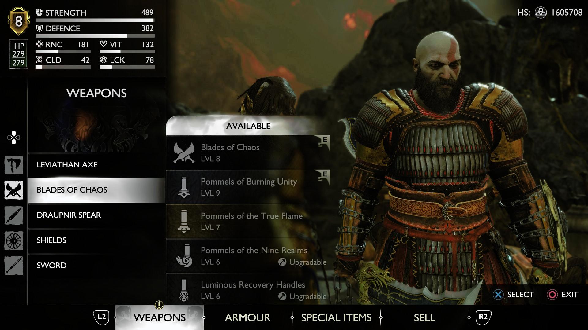 Can't upgrade Blades of Chaos to max level. Any solution? | Scrolller