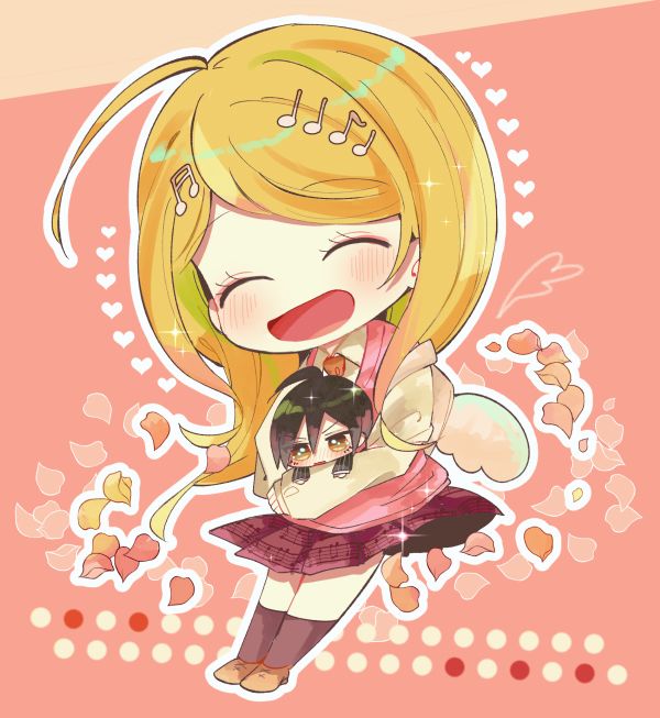 Chibi Kaede with tiny Shuichi (art by 🍣) | Scrolller