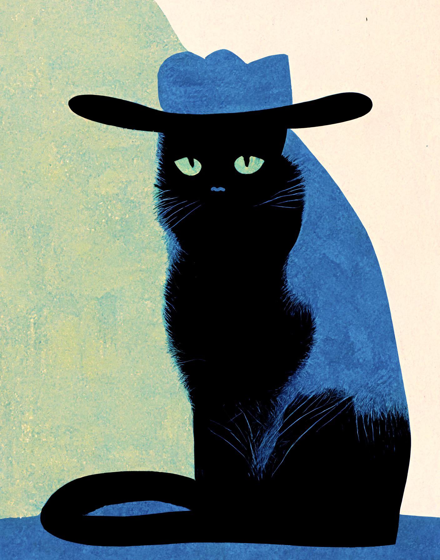 Cowboy cat in the style of Saul Bass - slightly edited in photoshop | Scrolller