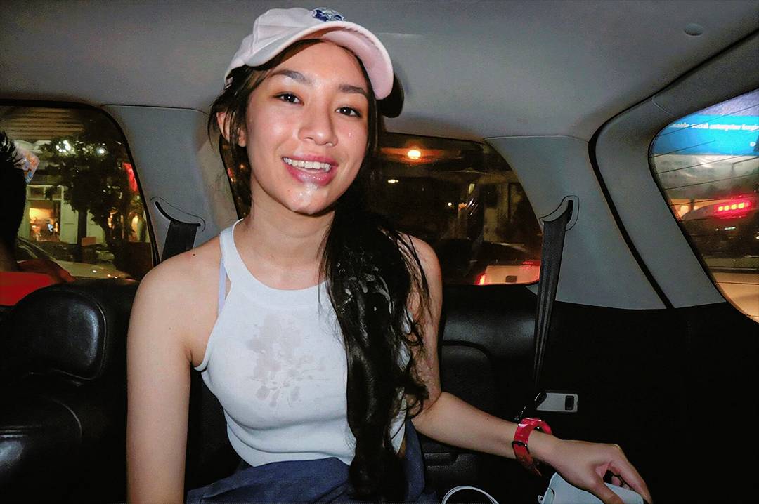 Cute asian being a cumslut behind friend's driving car | Scrolller