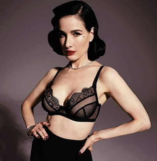 Dita von Teese in Black Lingerie | Scrolller