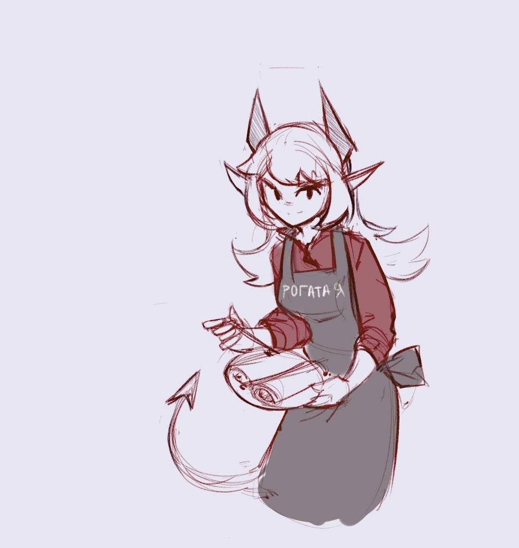 Easy snack Lucifer with a new apron from Helltaker. | Scrolller
