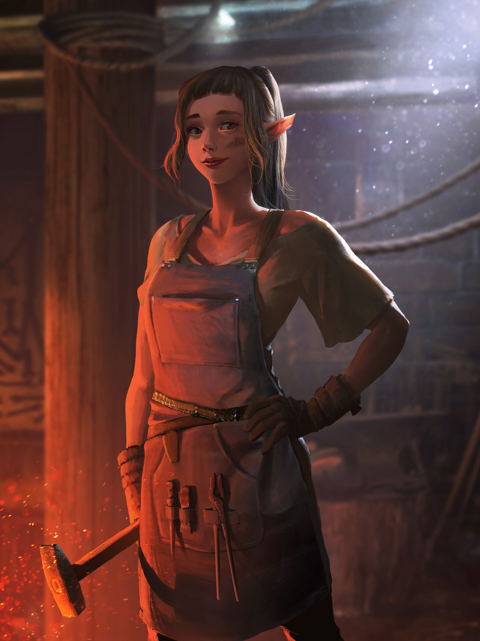 Elven Blacksmith by Eddie Han | Scrolller