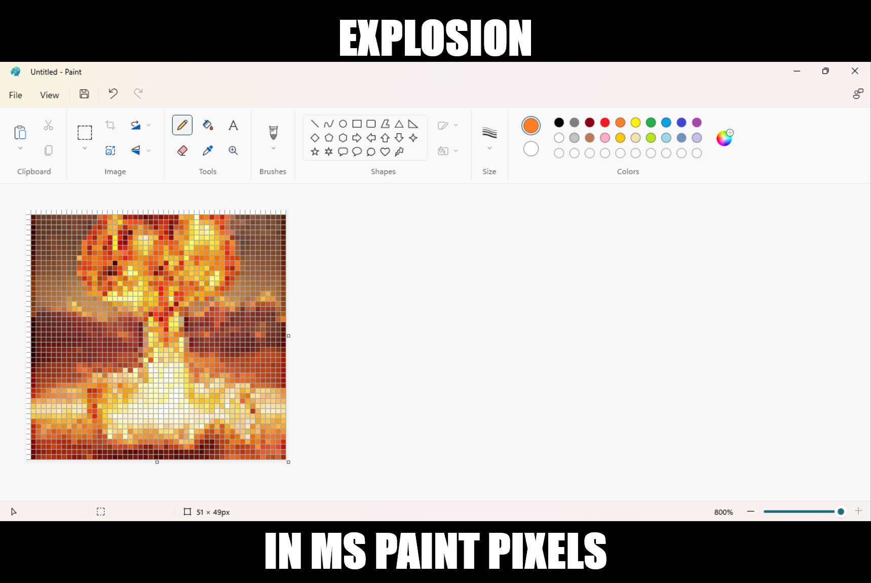 Explosion in pixel ms paint | Scrolller