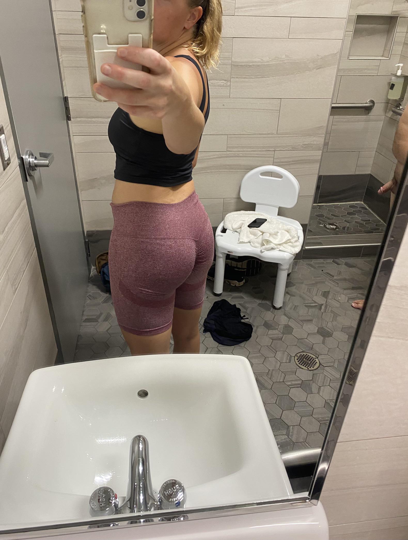 [F]ollowed hi[m] into the gym bathroom to help him get his pump in 🏋️‍♀ ...