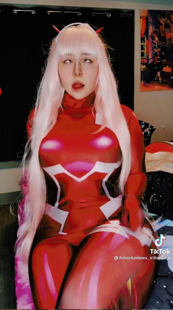 FelineFumblez as ZeroTwo | Scrolller