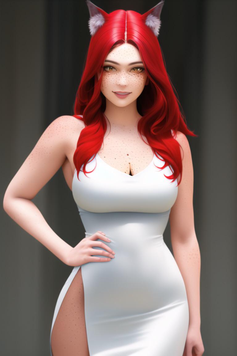 Freckles wolf girl in a dress (Novel Ai) | Scrolller