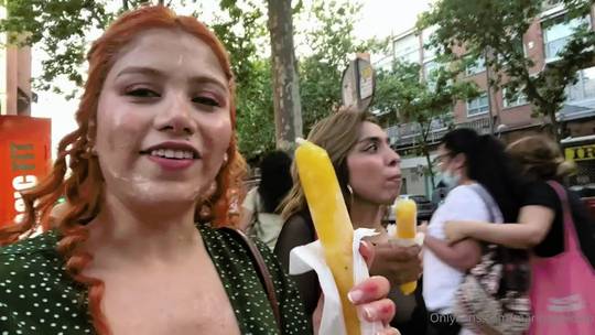 a casual stroll with cum on her face | Scrolller