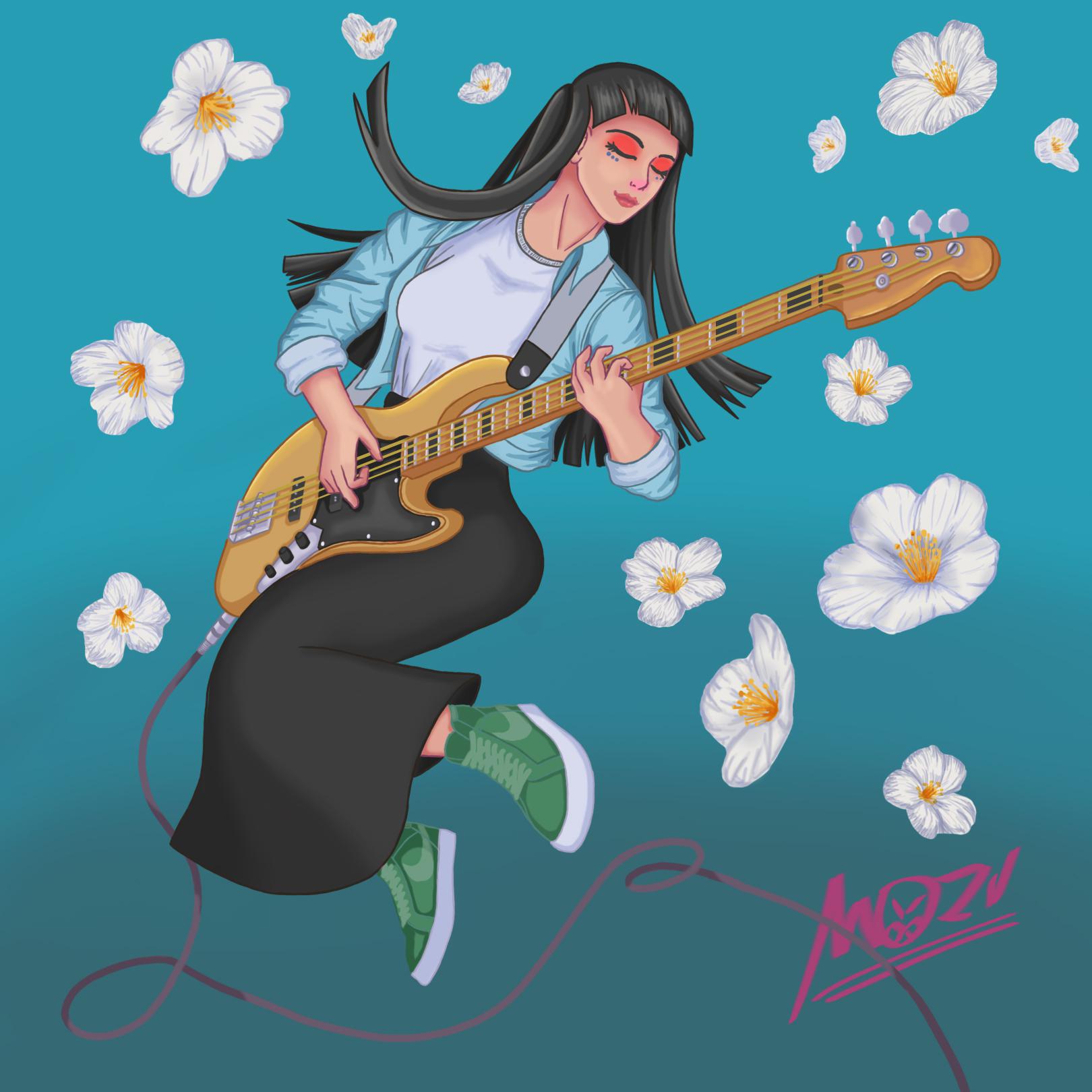 Girl playing bass | Scrolller