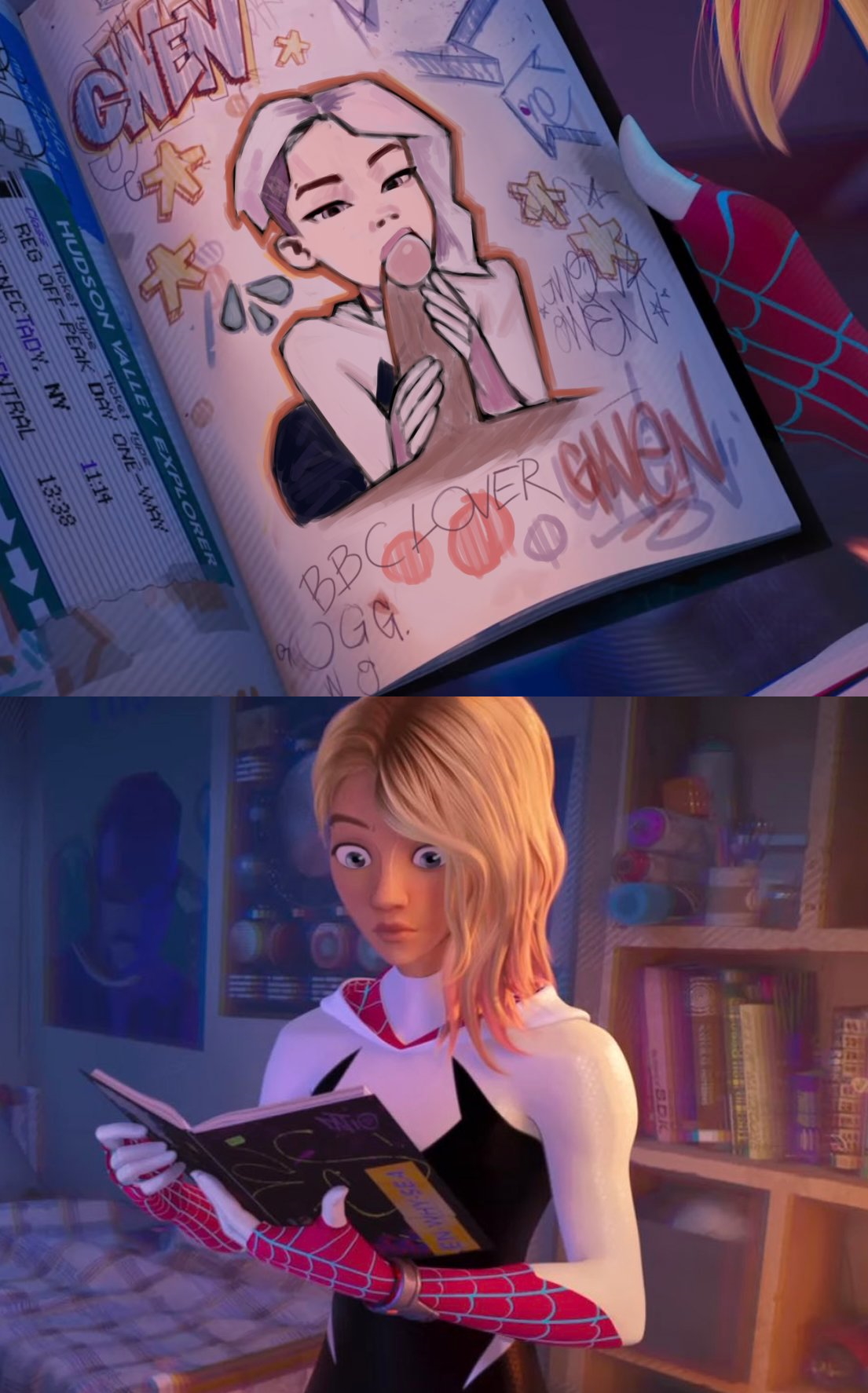 Gwen Stacy Finding Miles Artistic Side Loodncrood [marvel